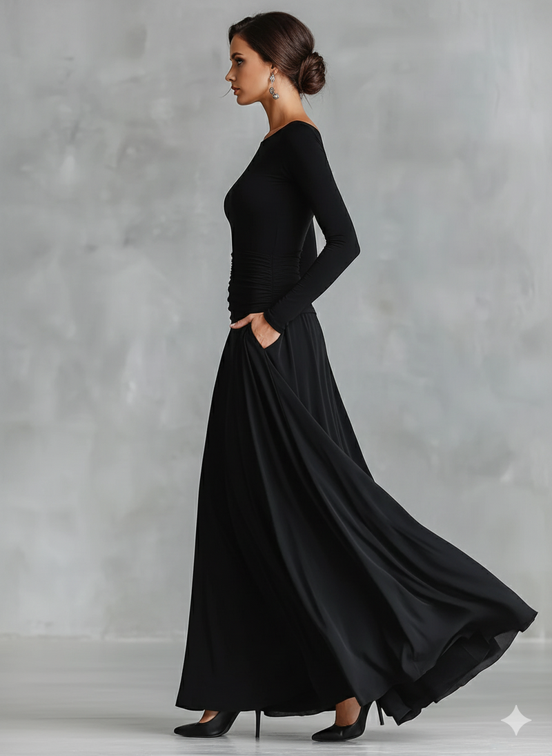 Anita | Elegant Maxi Dress with Flowing Pleats